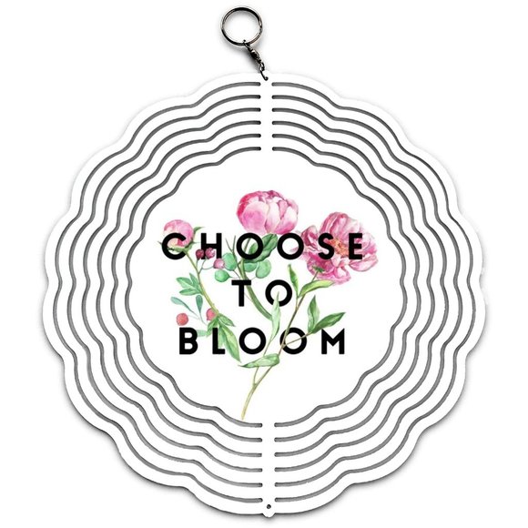 Design | Floral Bloom In Pink Background Wind Spinner With Swivel Hook ...